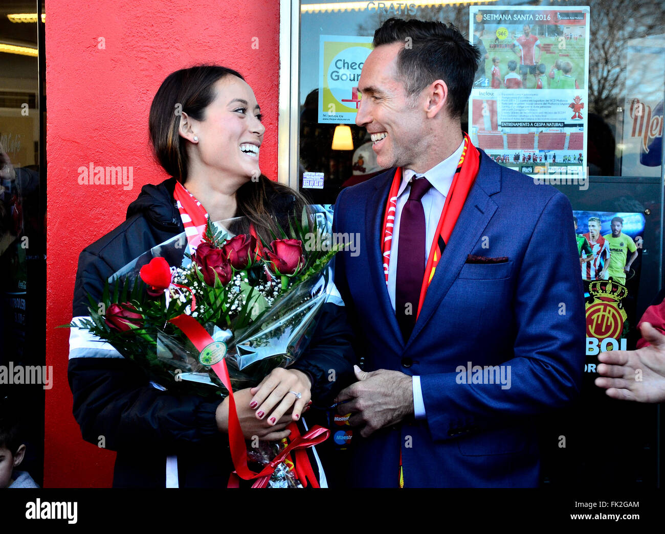 Mallorca, Spain. 5th March, 2016. Steve Nash with his fiancee Lilla ...
