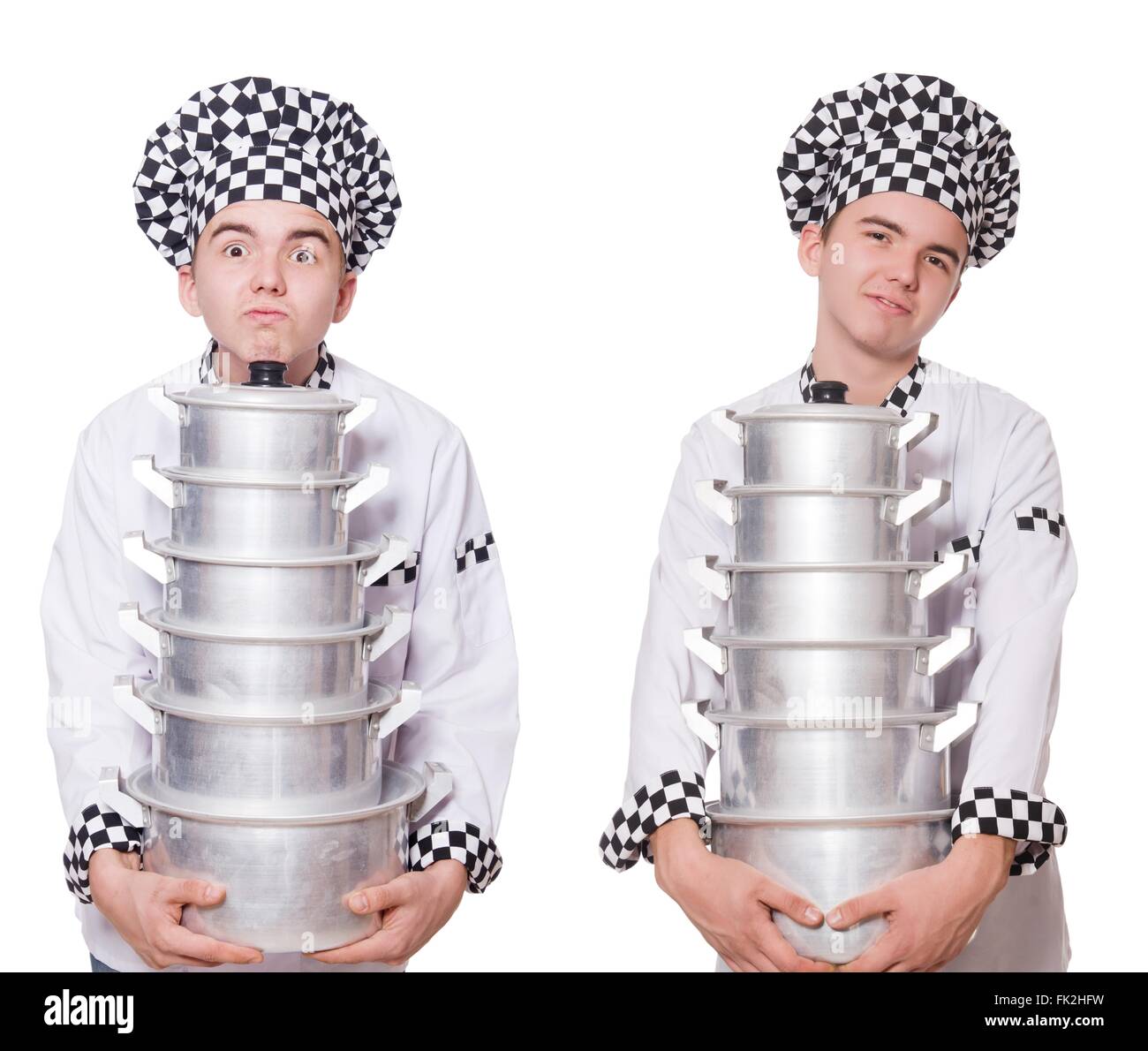 Set of photos with funny cook Stock Photo - Alamy