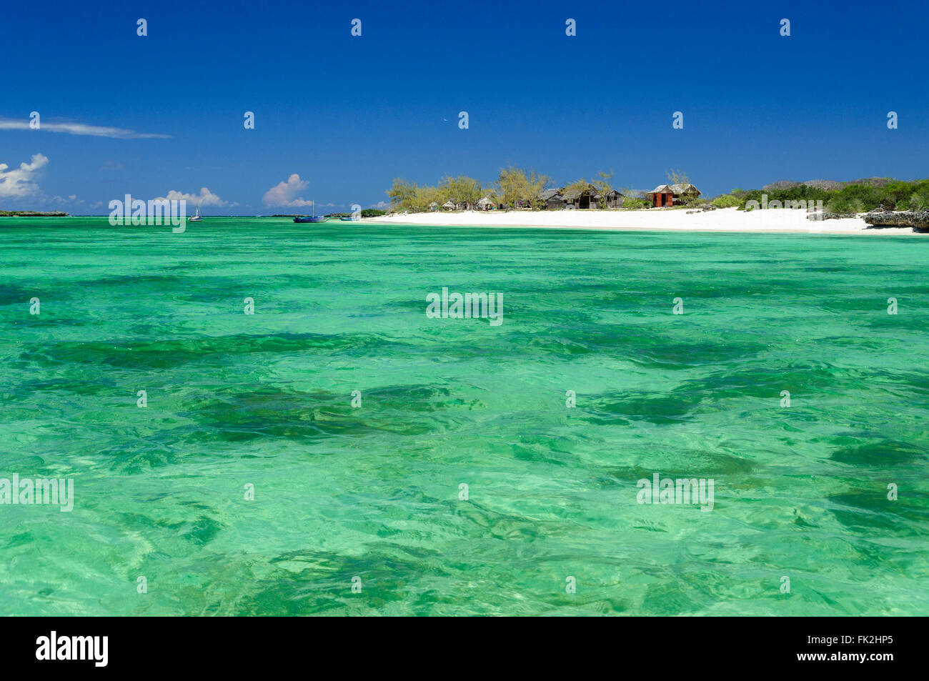 Turquoise paradise waters at Baie d'Emeraudes, Madagascar Stock Photo ...
