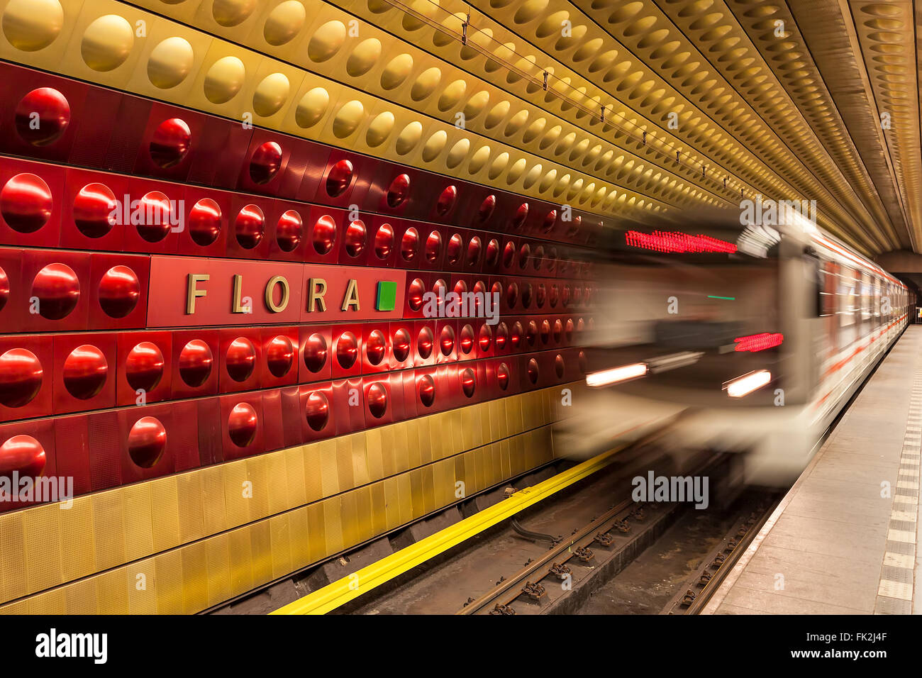 Train arrives at station in Prague Stock Photo - Alamy