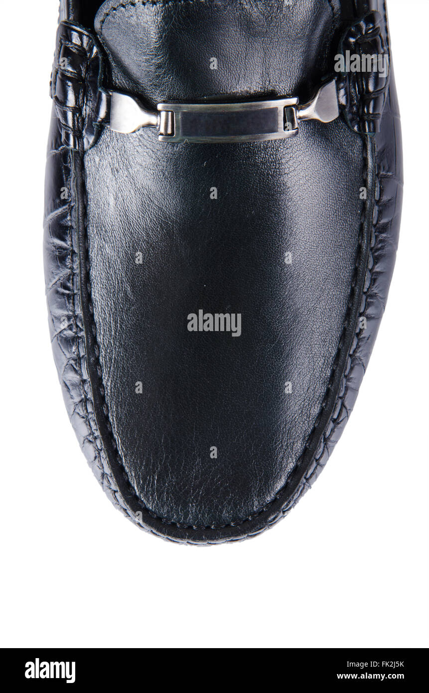 Tip of male shoes isolated on white Stock Photo - Alamy