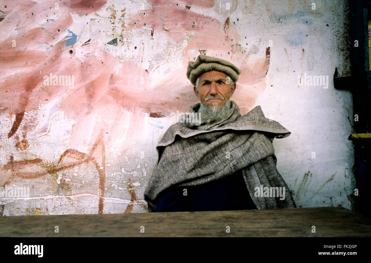 Portrait of an elderly man from Gilgit, Hunza Valley, Pakistan Stock ...