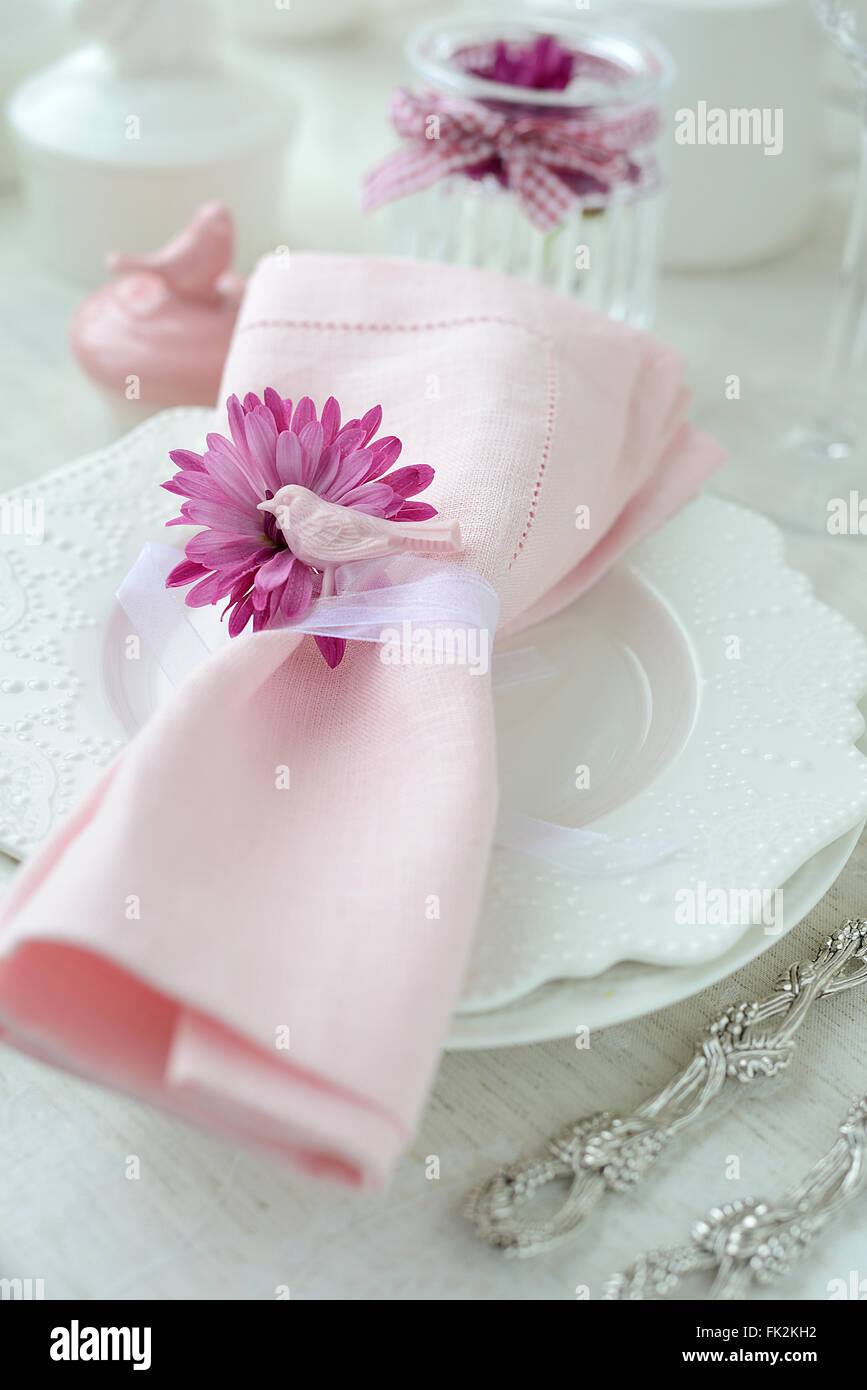 Spring table setting Stock Photo - Alamy