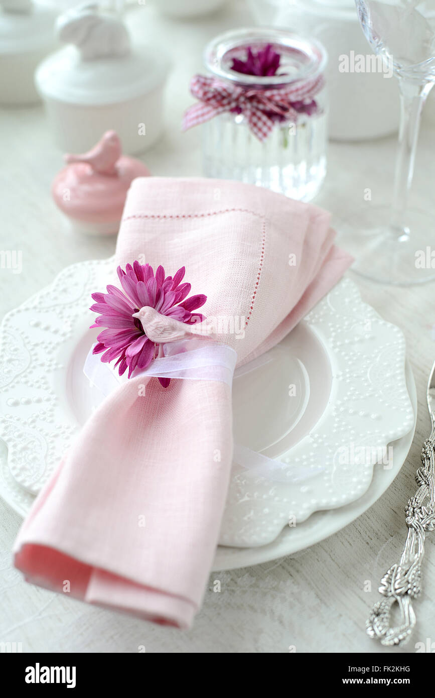 Spring table setting Stock Photo - Alamy