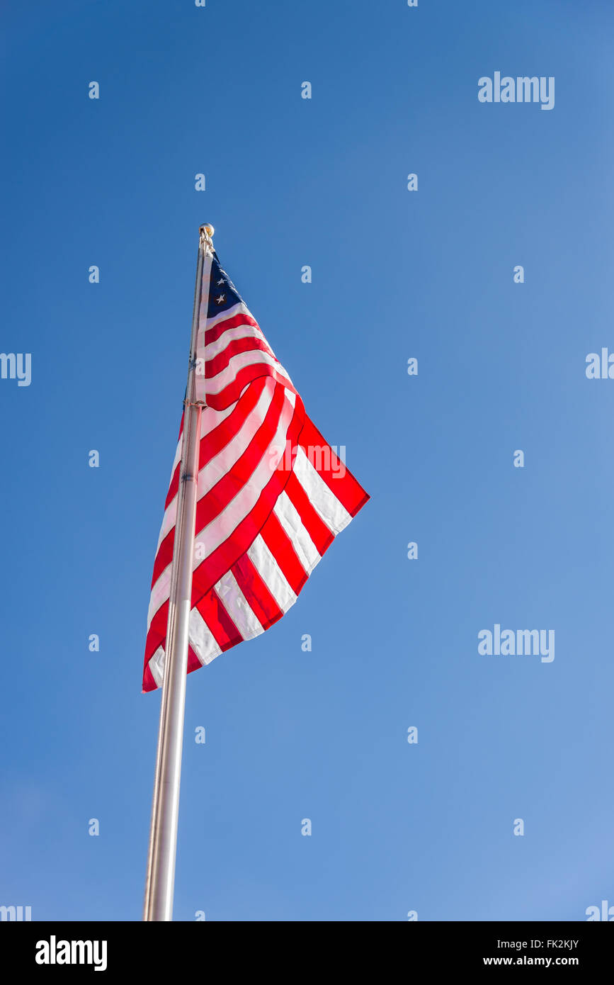 United States of America Flag on column with blue sky 2 Stock Photo - Alamy