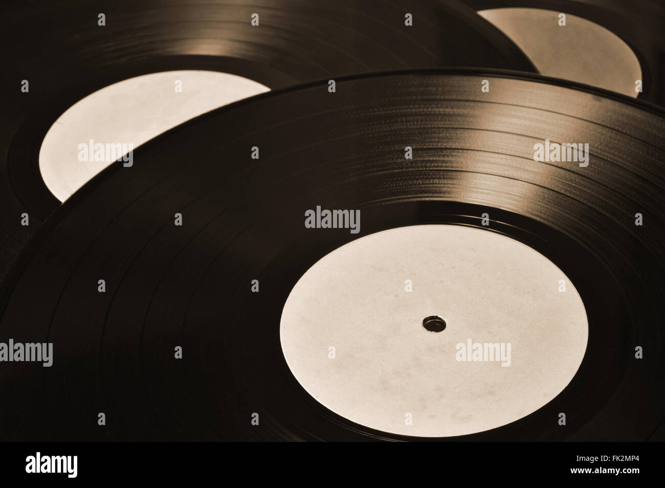 Collection of vinyl records. Vintage and retro background sepia themes ...