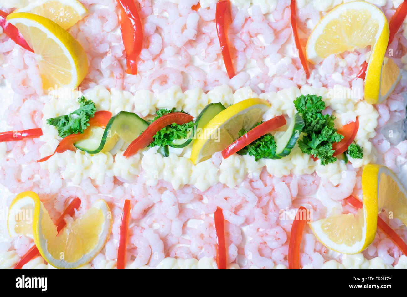 Sandwich layer cake from sweden known as smorgastarta Stock Photo - Alamy