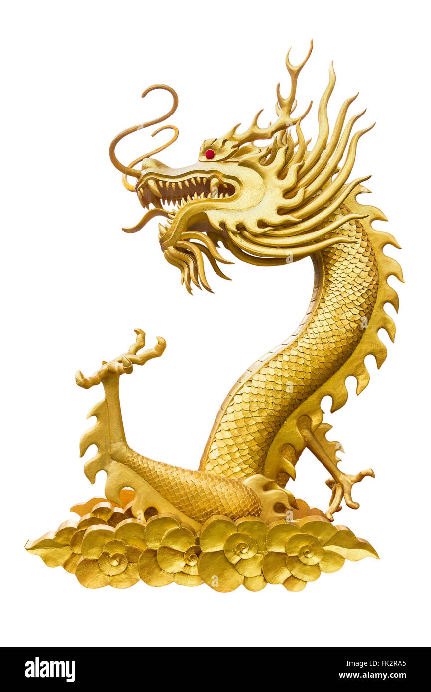 Dragon Isolated on White, With Clipping Path Stock Photo - Alamy