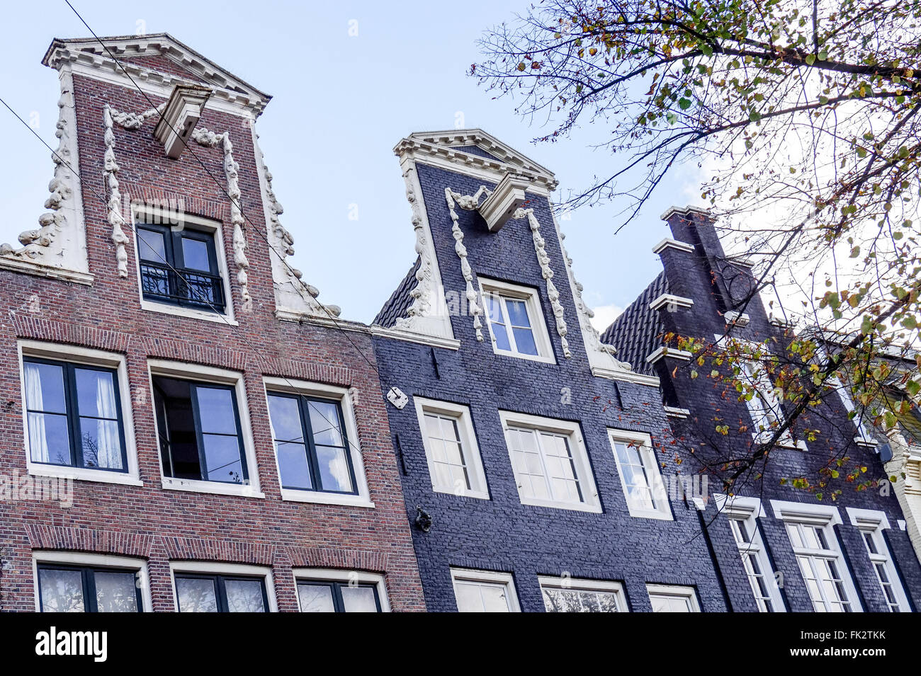 Step Gable and Raised Neck Gables with Hoists on houses along a canal ...