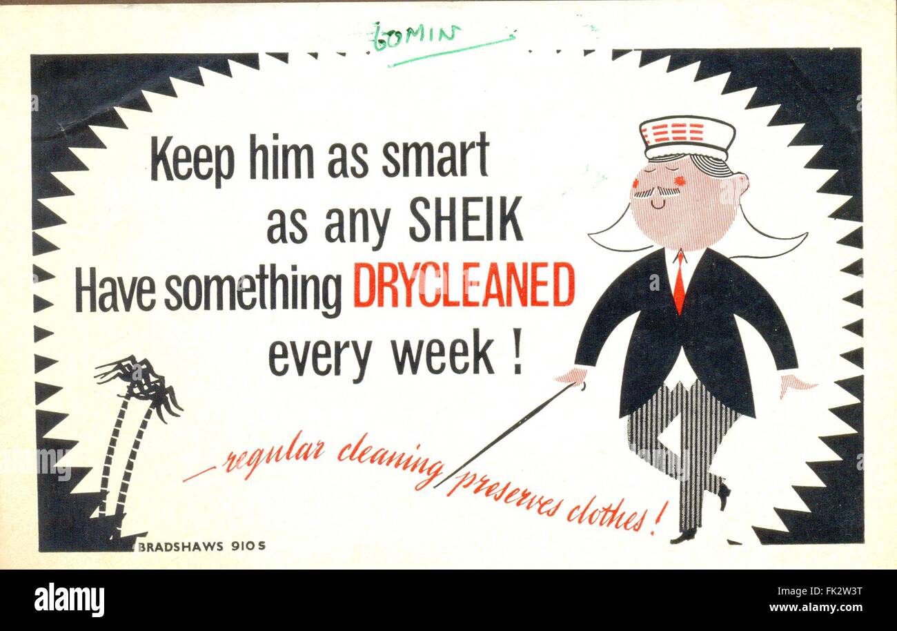 Advertising leaflet for drycleaning Stock Photo - Alamy