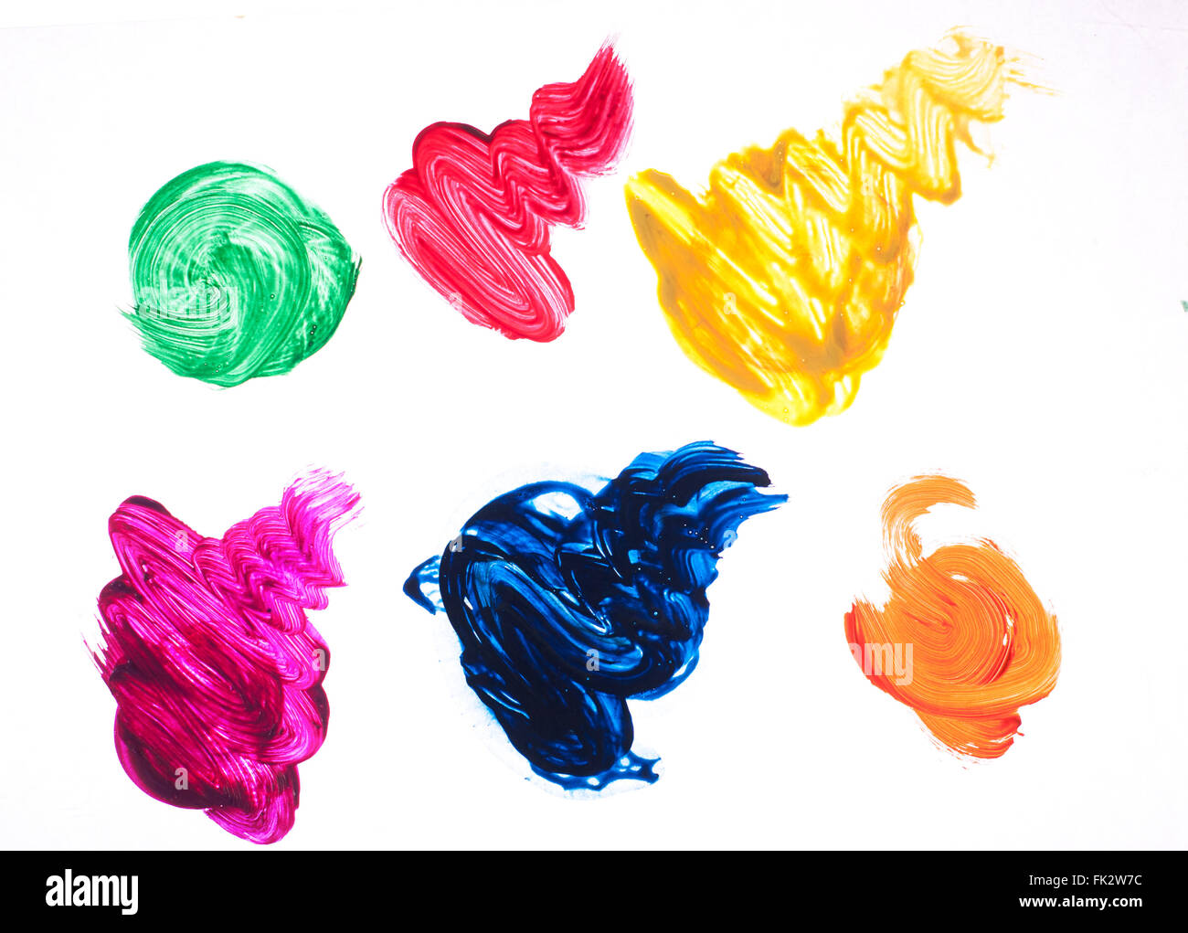 Colorful brush strokes isolated on white background Stock Photo - Alamy