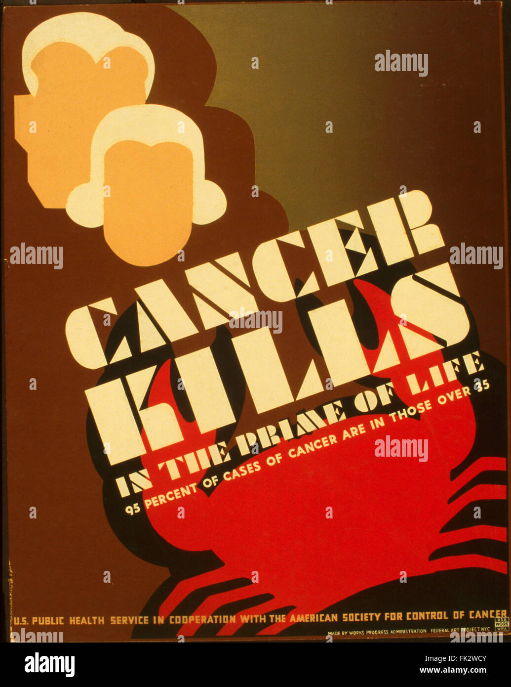 Cancer Kills poster created by the WPA, 1941-1943. Library of Congress ...