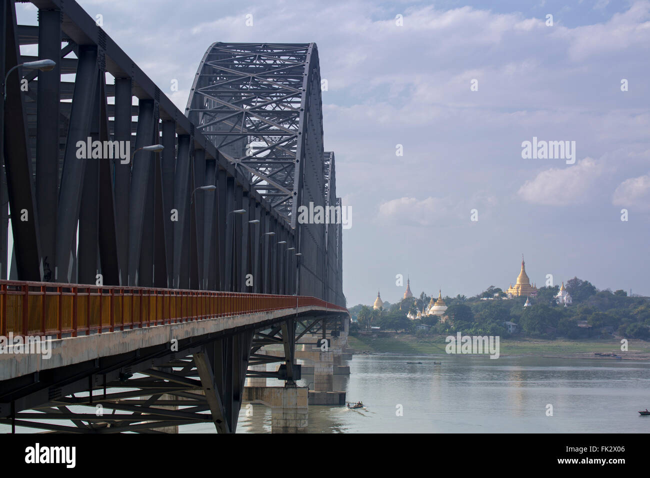 The Yadanabon or Irrawaddy road Bridge over the Ayeyarwady river ...