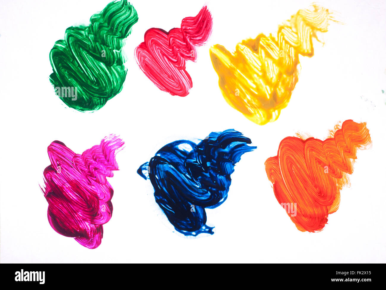 Colorful brush strokes isolated on white background Stock Photo - Alamy