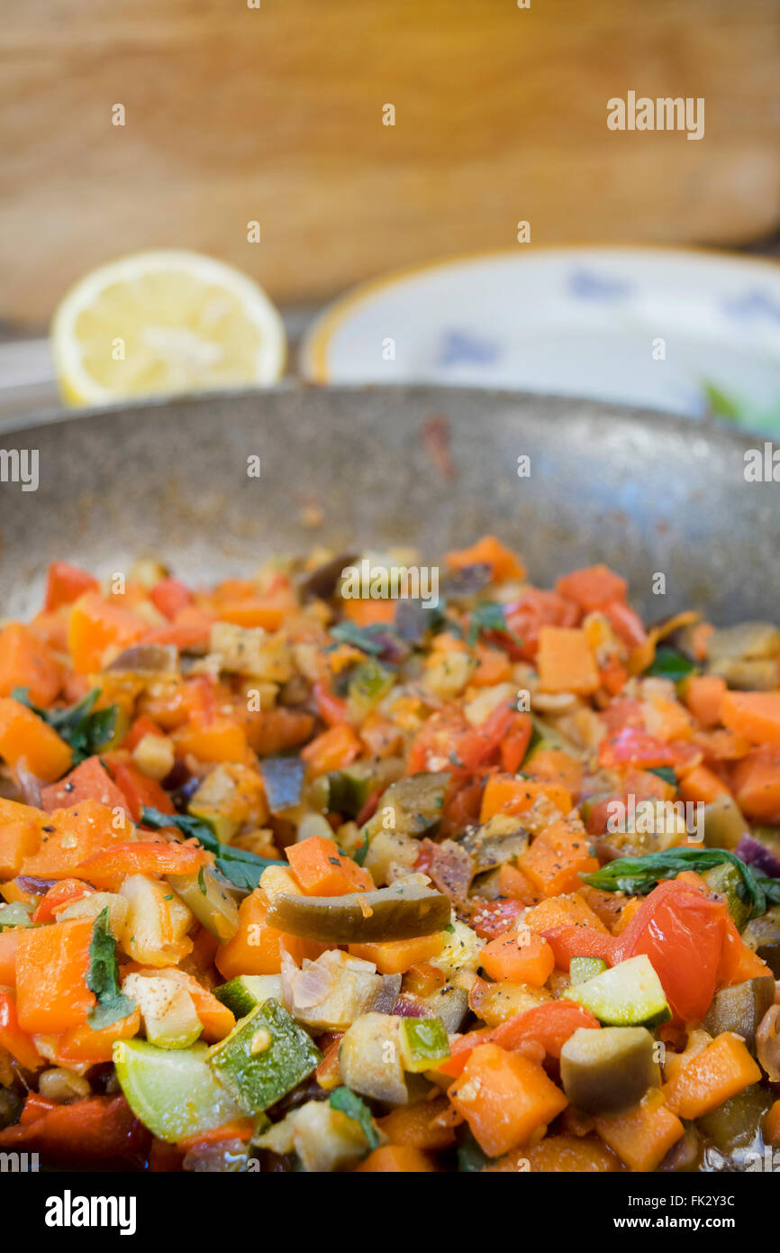 Mixed vegetables cooked in hi-res stock photography and images - Alamy