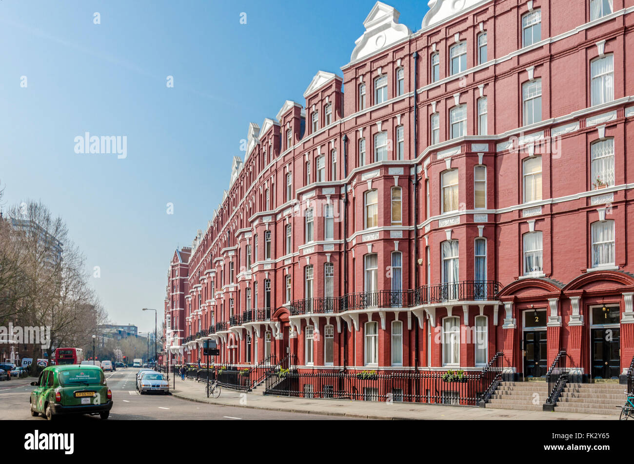 Victorian mansion block, Old Marylebone Street, London, UK Stock Photo ...