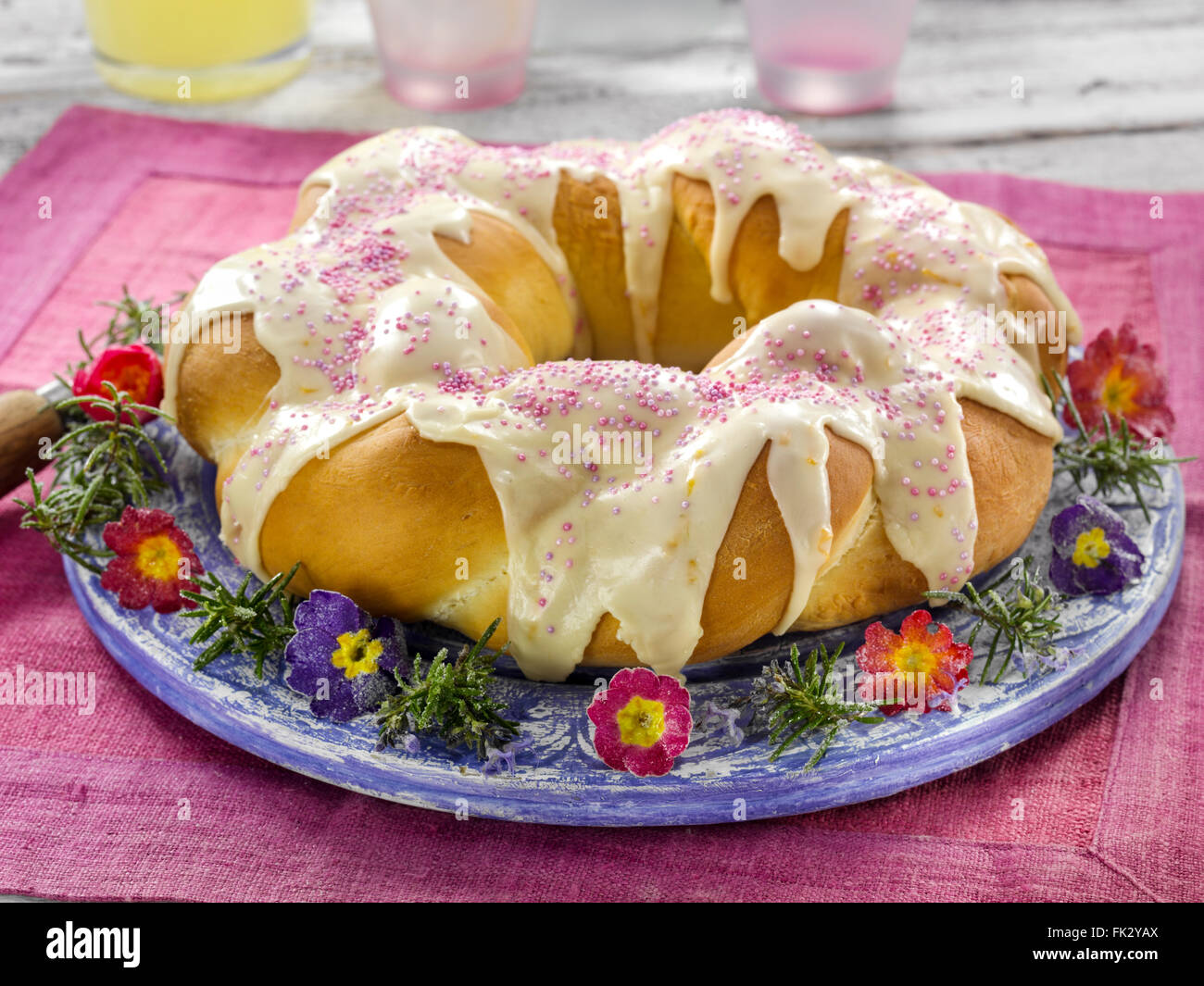 Italian Braided Easter bread Stock Photo - Alamy
