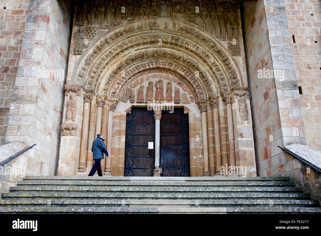 Leyre Monastery porch. Navarre. Spain Stock Photo - Alamy