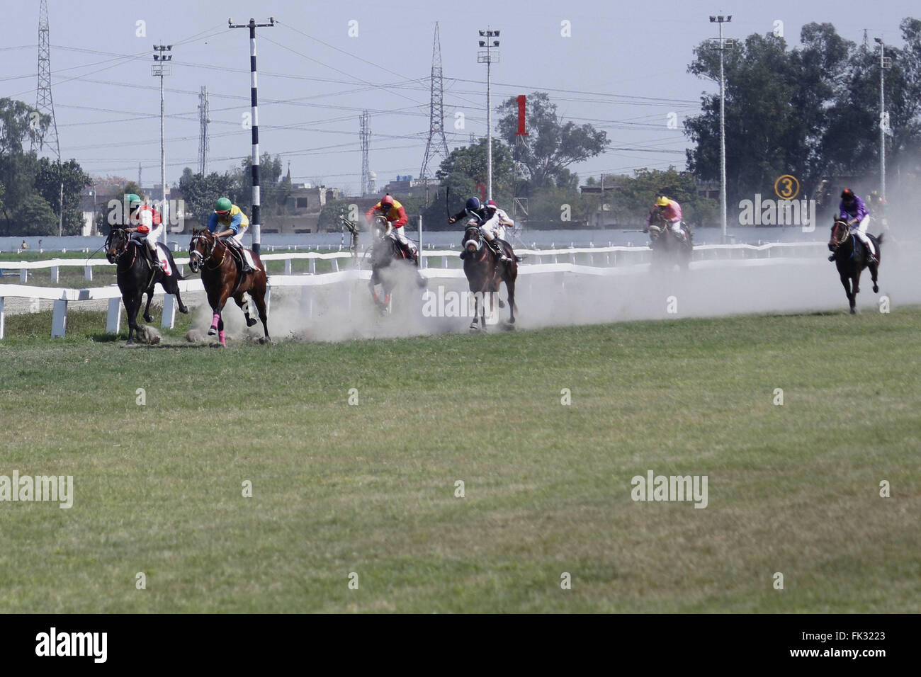Lahore, Pakistan. 06th Mar, 2016. Jockeys participating in the Pakistan ...