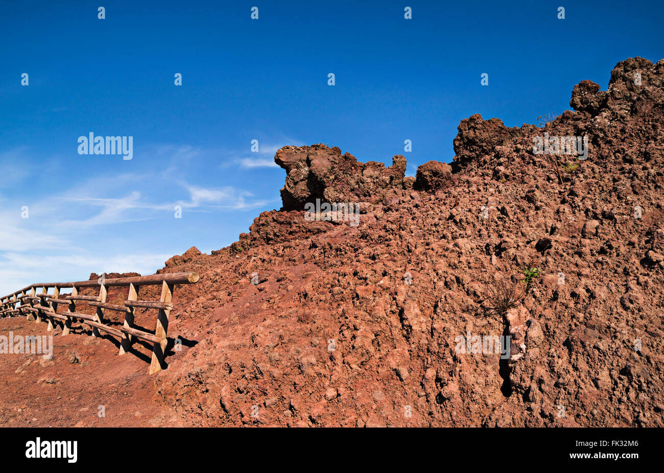 Mount Vesuvius - nature landscape on the active Vesuvius Volcano in the ...