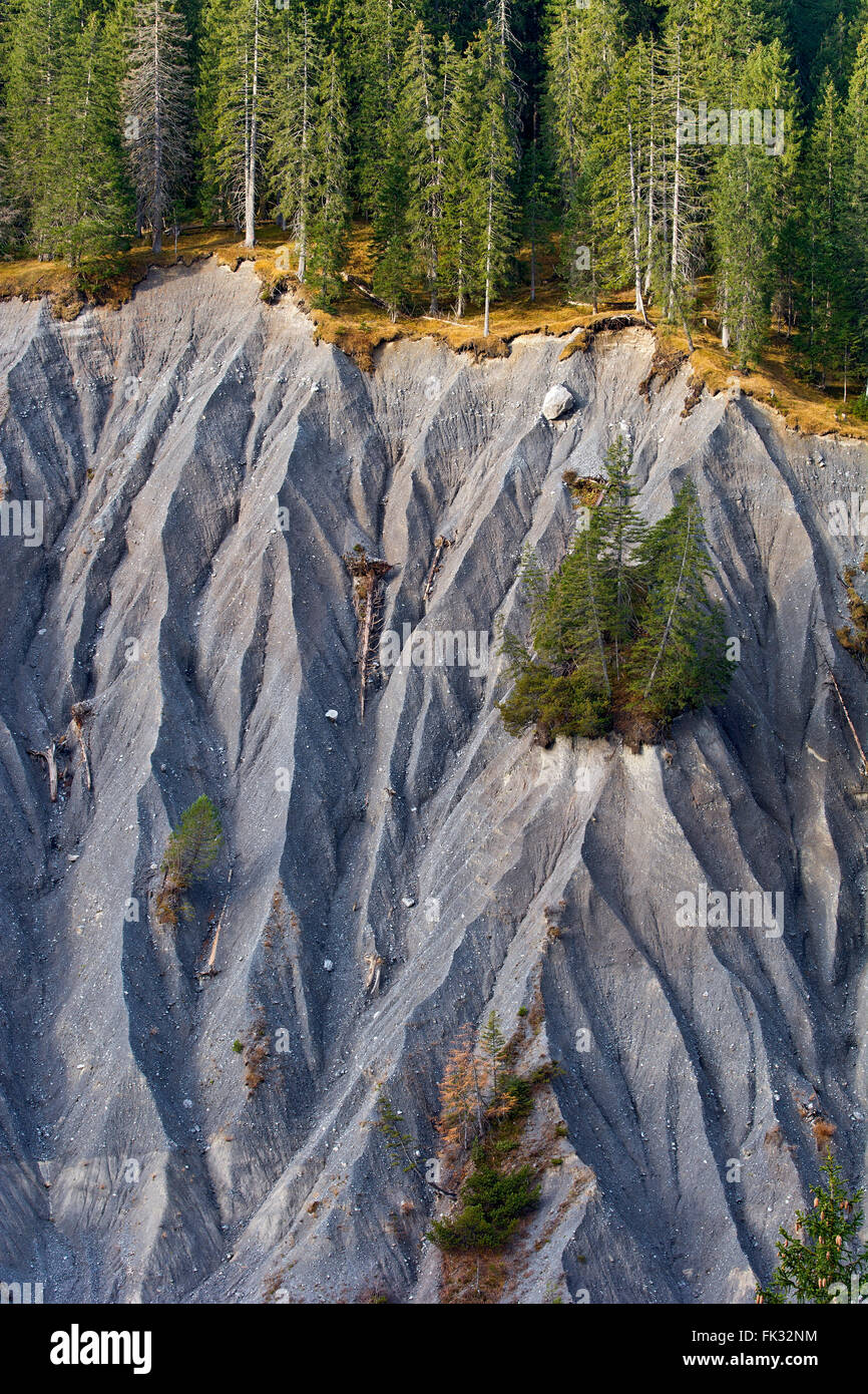 Slipped slope, landslide, erosion slope, Vorarlberg, Austria Stock ...