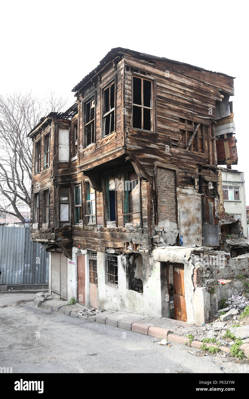 Old and Abandoned building in Istanbul city, Turkey Stock Photo - Alamy