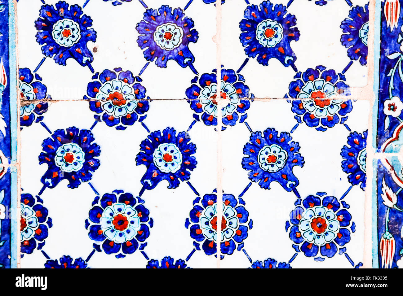 Turkish Blue Tile in Rustem Pasa Mosque, Istanbul, Turkey Stock Photo ...