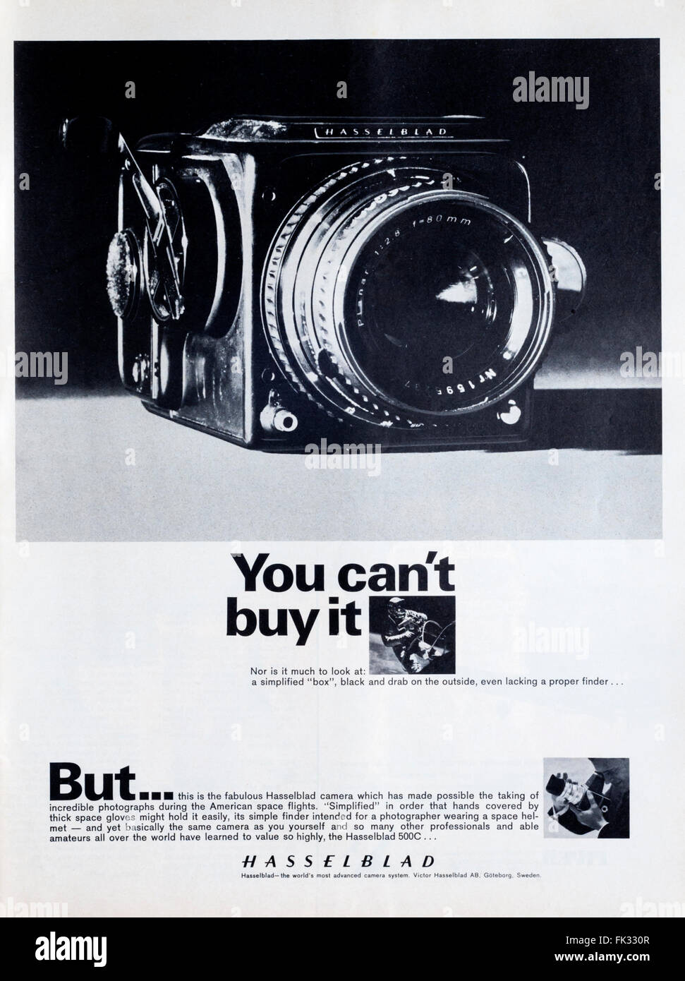 1960s magazine advertisement advertising Hasselblad cameras Stock Photo ...