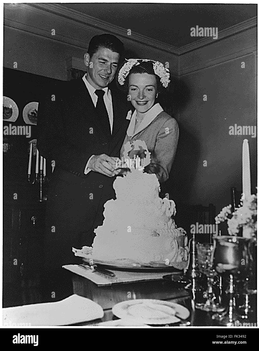 Usa. 10th Jan, 2002. Photograph of Newlyweds Ronald Reagan and Nancy ...