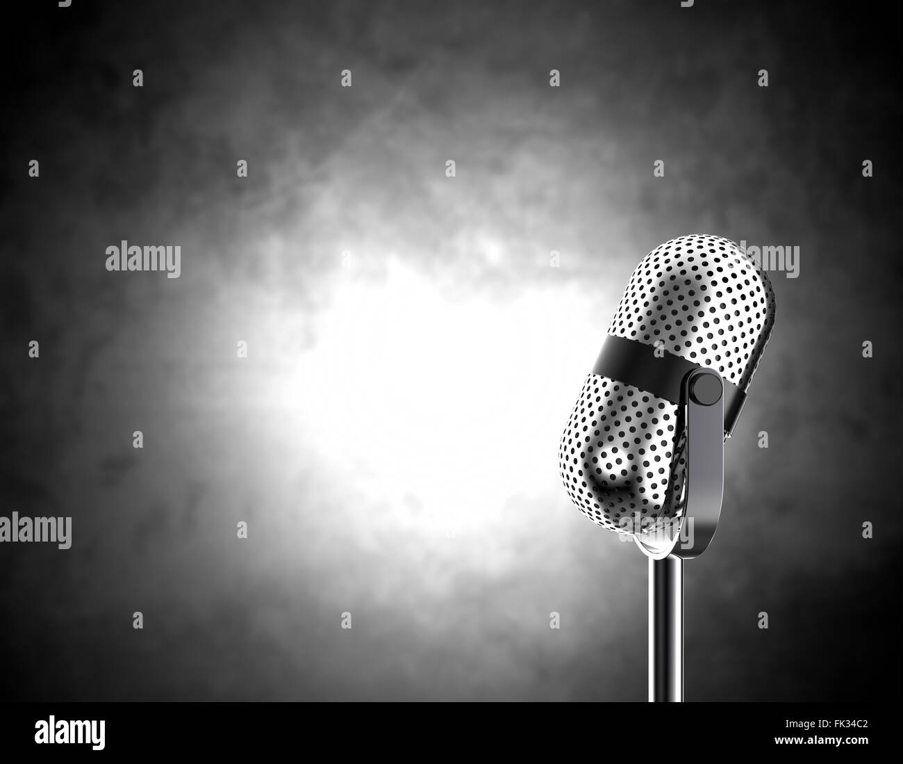 Vintage microphone isolated on black and white background Stock Photo ...