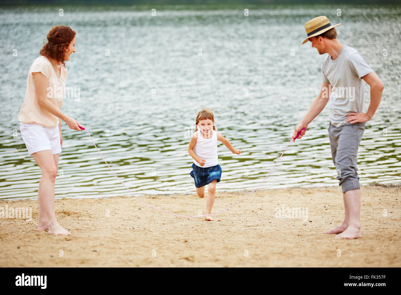 Man jumping rope and beach hi-res stock photography and images - Alamy