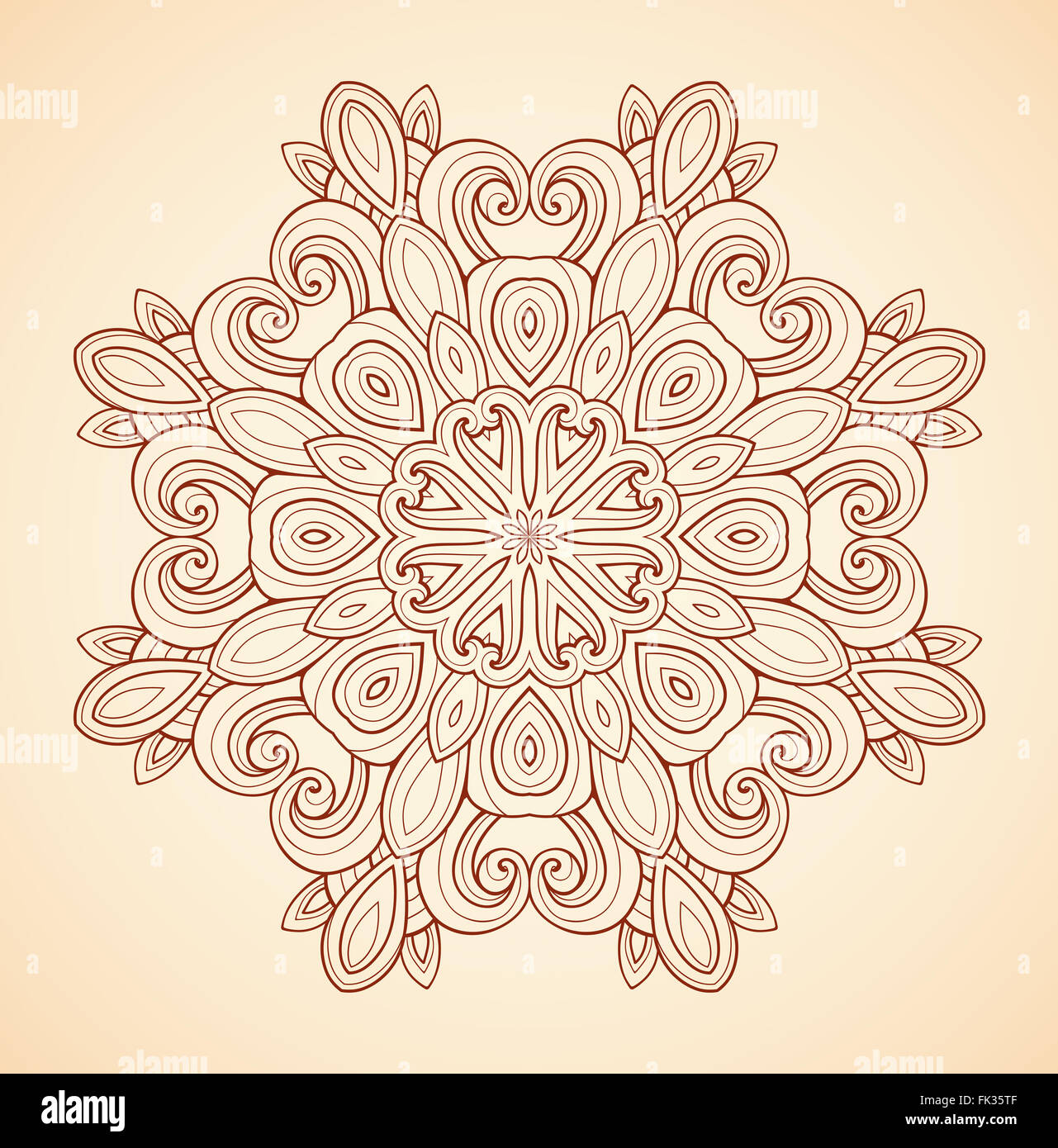 Decorative hand drawn mandala in Indian style Stock Photo - Alamy