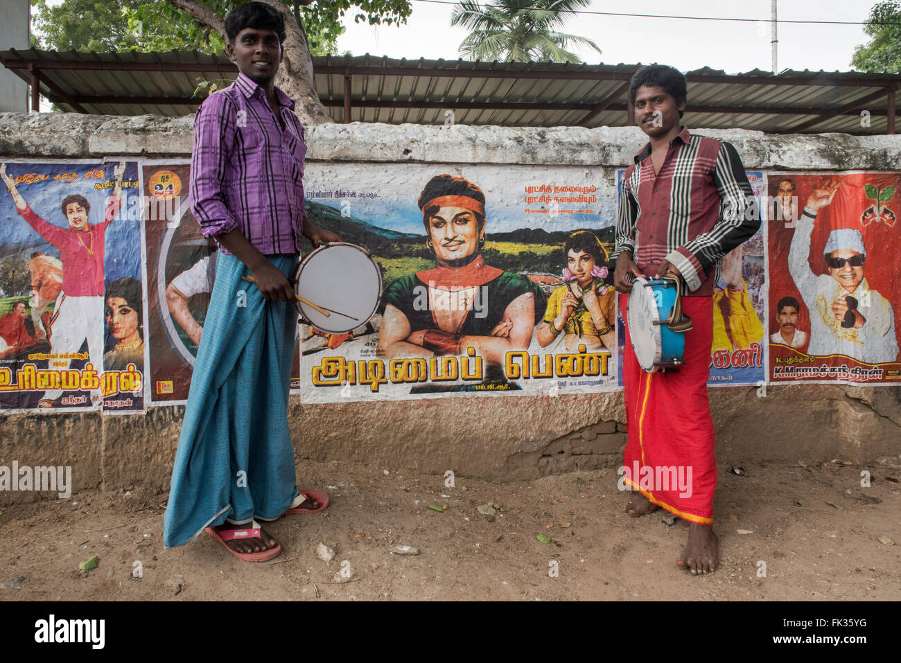 Drum Players, Thathaneri, Madurai Stock Photo - Alamy