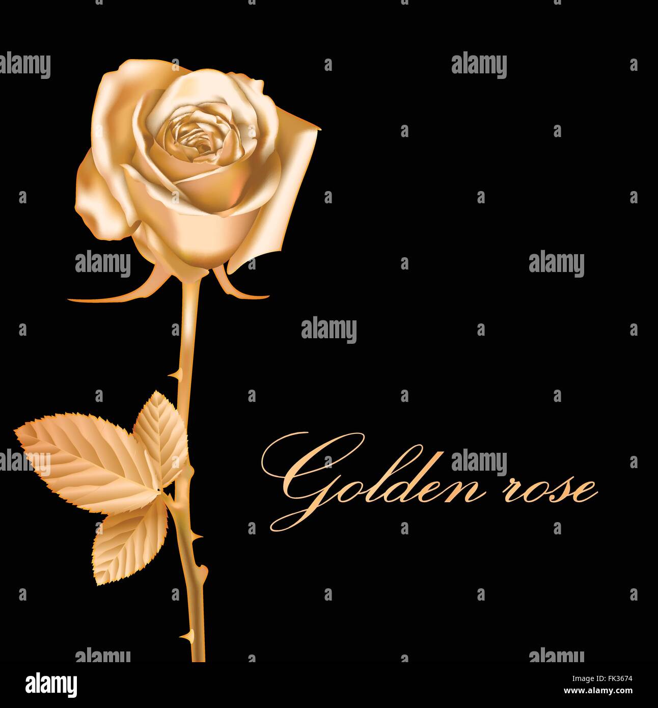 Golden rose, vector Stock Vector Image & Art - Alamy