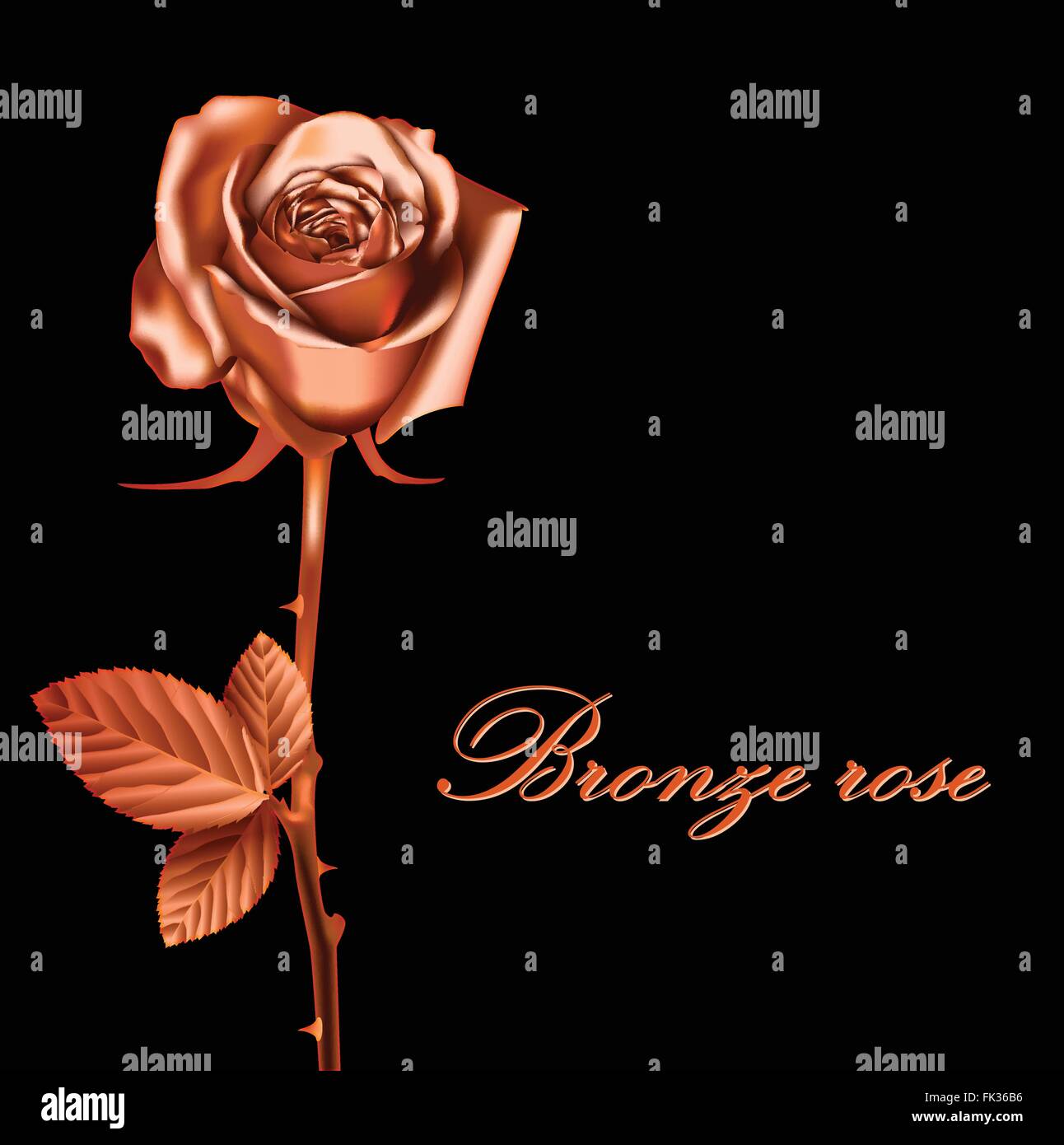 Bronze rose, vector Stock Vector Image & Art - Alamy