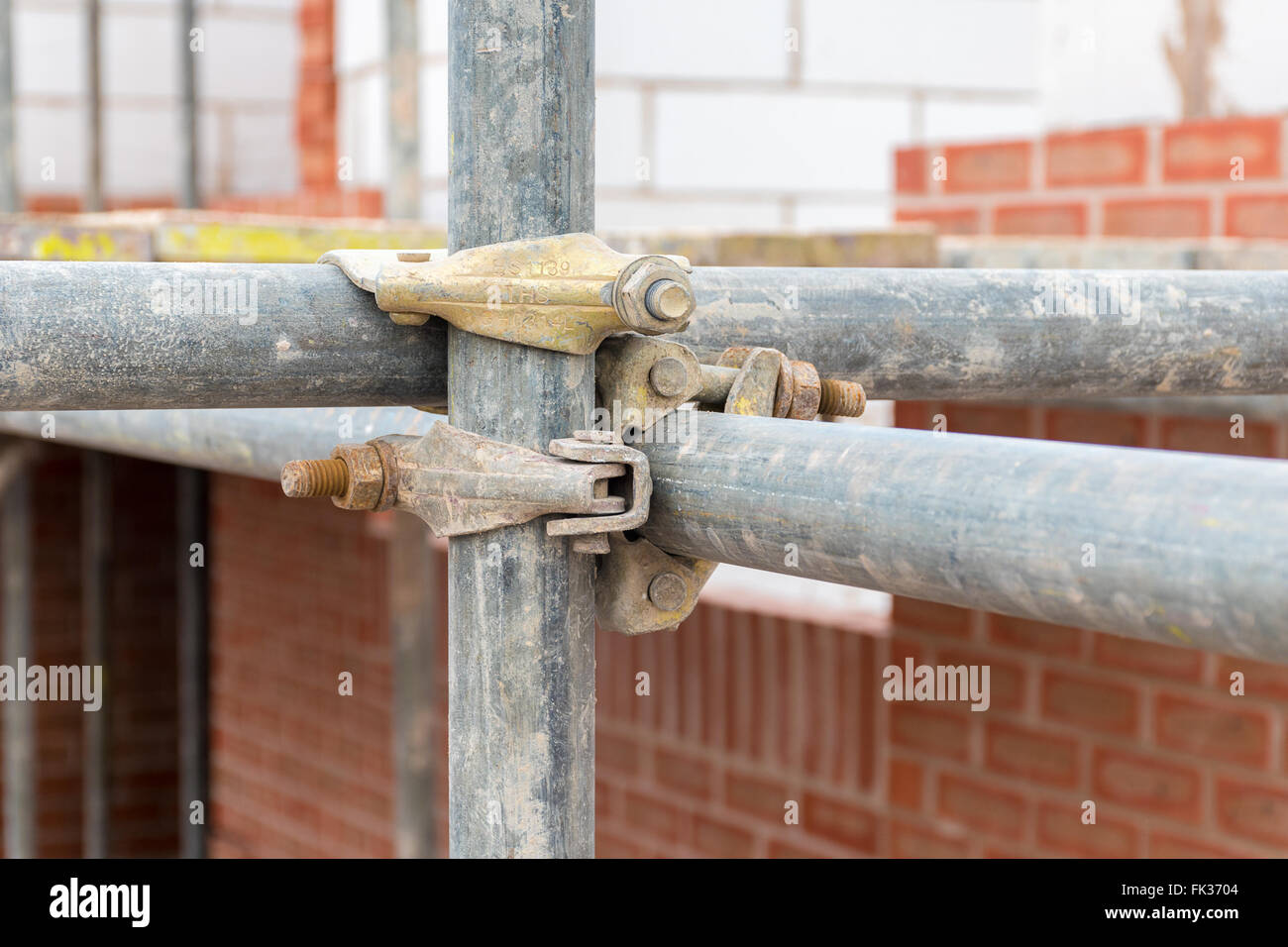 Close up of a scaffold joint Stock Photo - Alamy