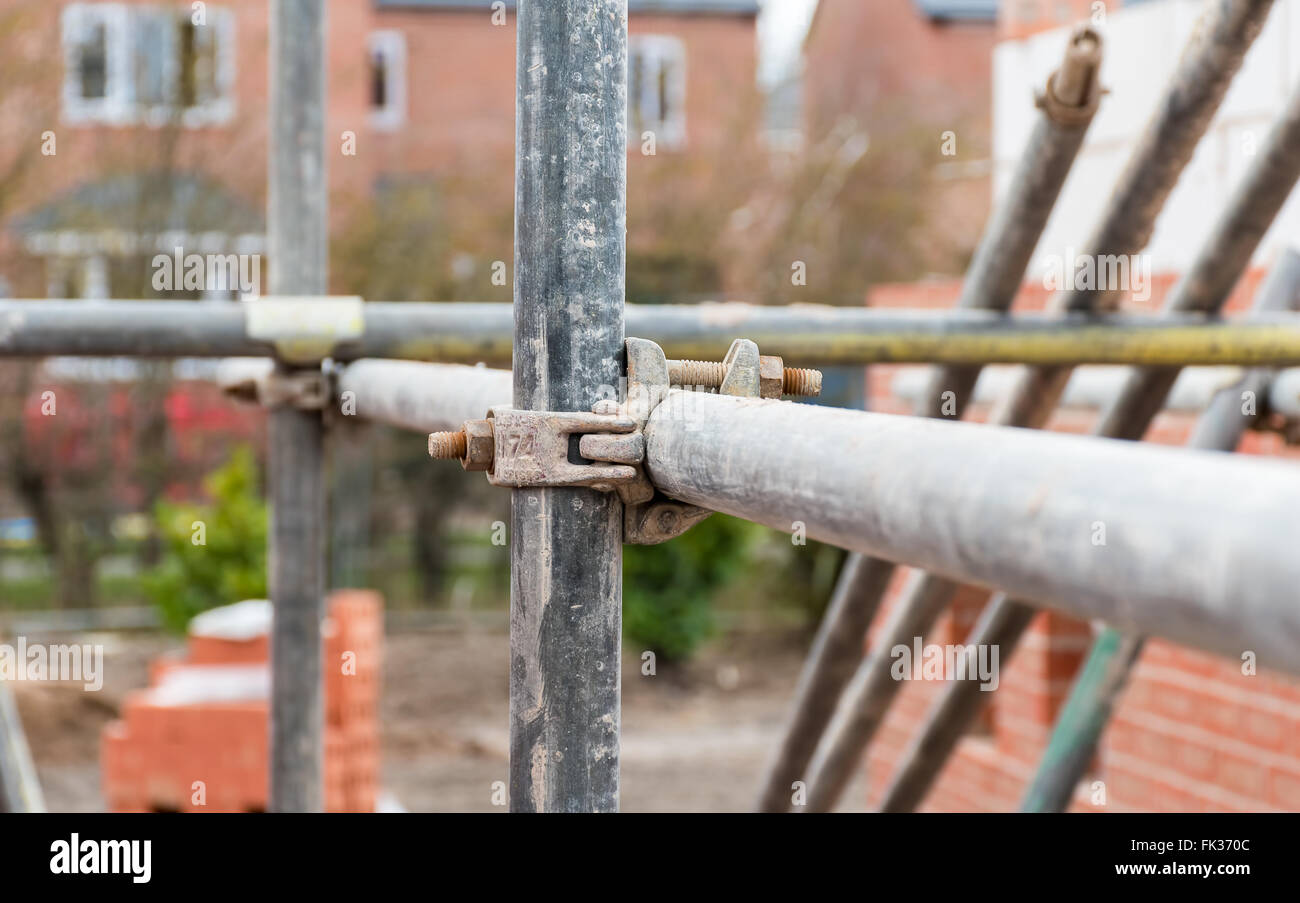 Close up of a scaffold joint Stock Photo - Alamy