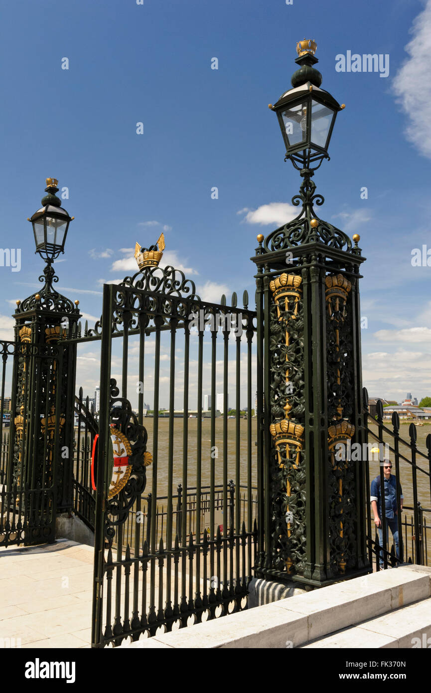 A decorative metal 'Water Gate' leading from the historic Old Royal ...