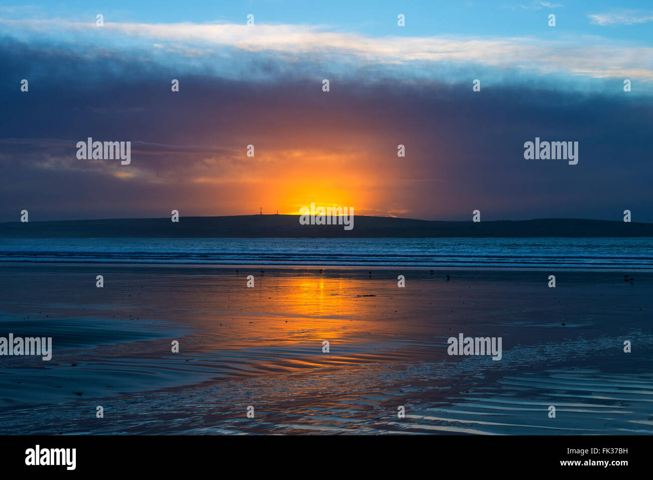 Sunset from the beach at Dunnet Bay, Caithness, Scotland, UK Stock ...