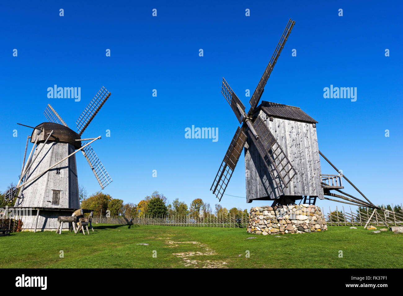 Windmills on Saaremaa Island in Estonia Stock Photo - Alamy