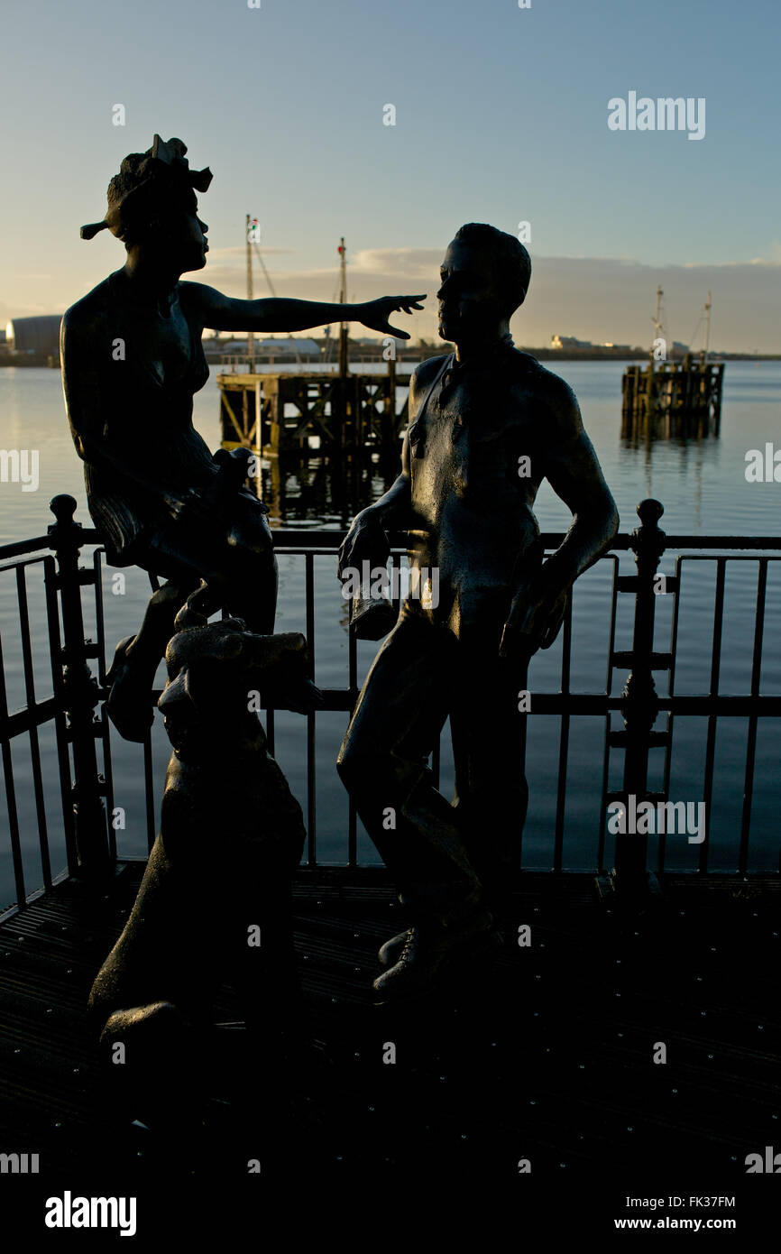 'People like us', bronze sculpture by John Clinch, Cardiff Bay Cardiff ...