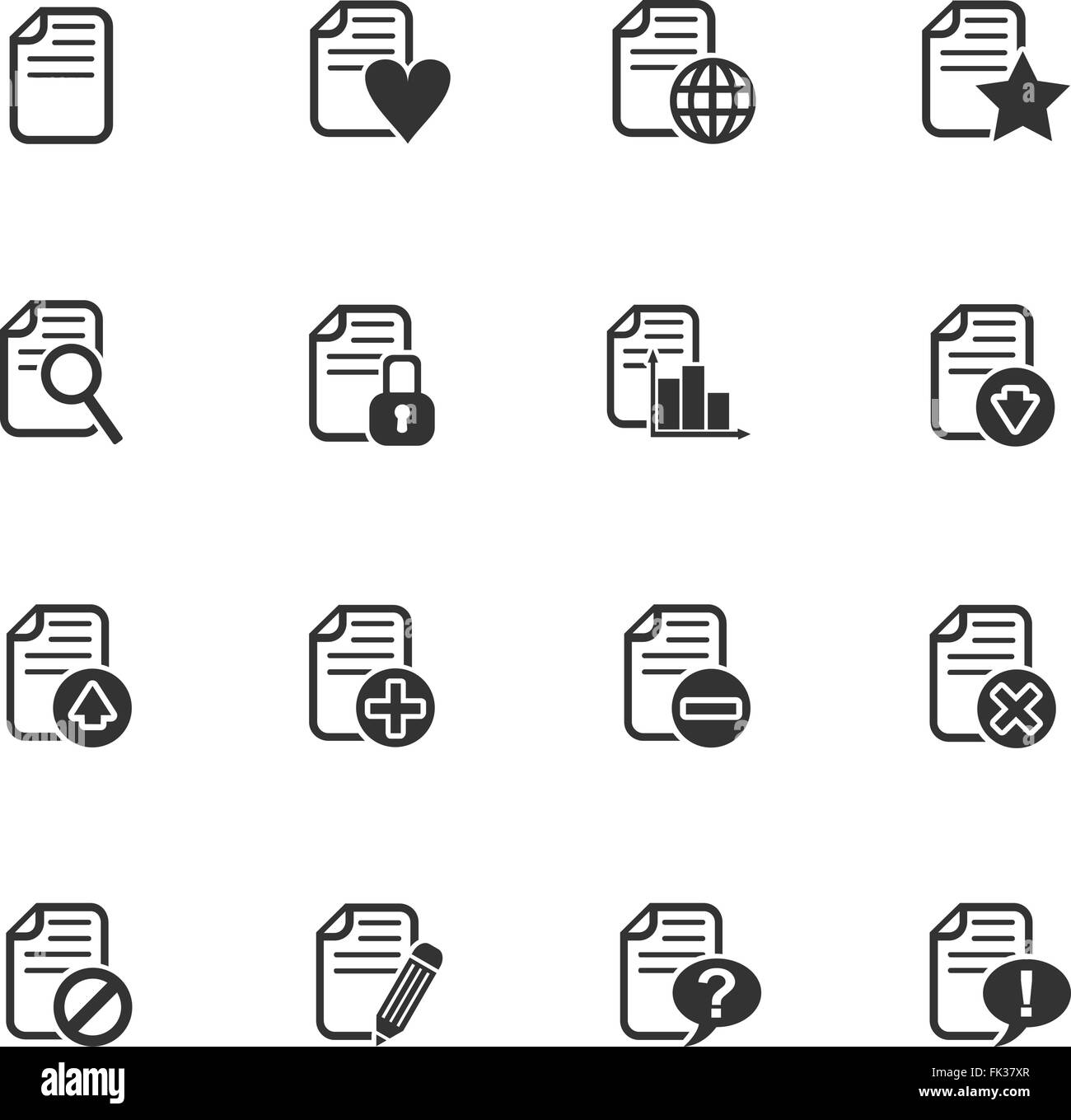 document icon set Stock Vector Image & Art - Alamy