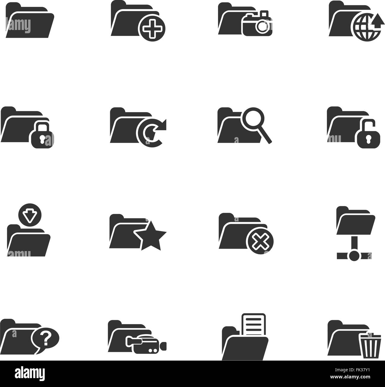 folder icon set Stock Vector Image & Art - Alamy