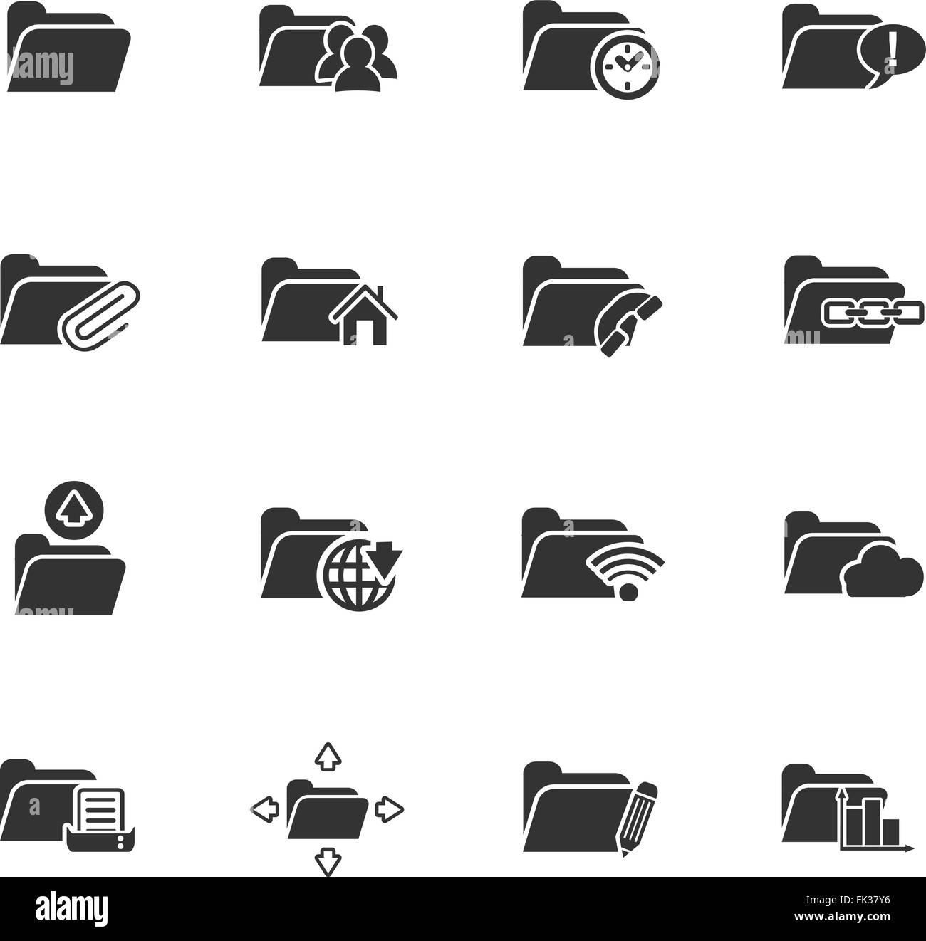 folder icon set Stock Vector Image & Art - Alamy