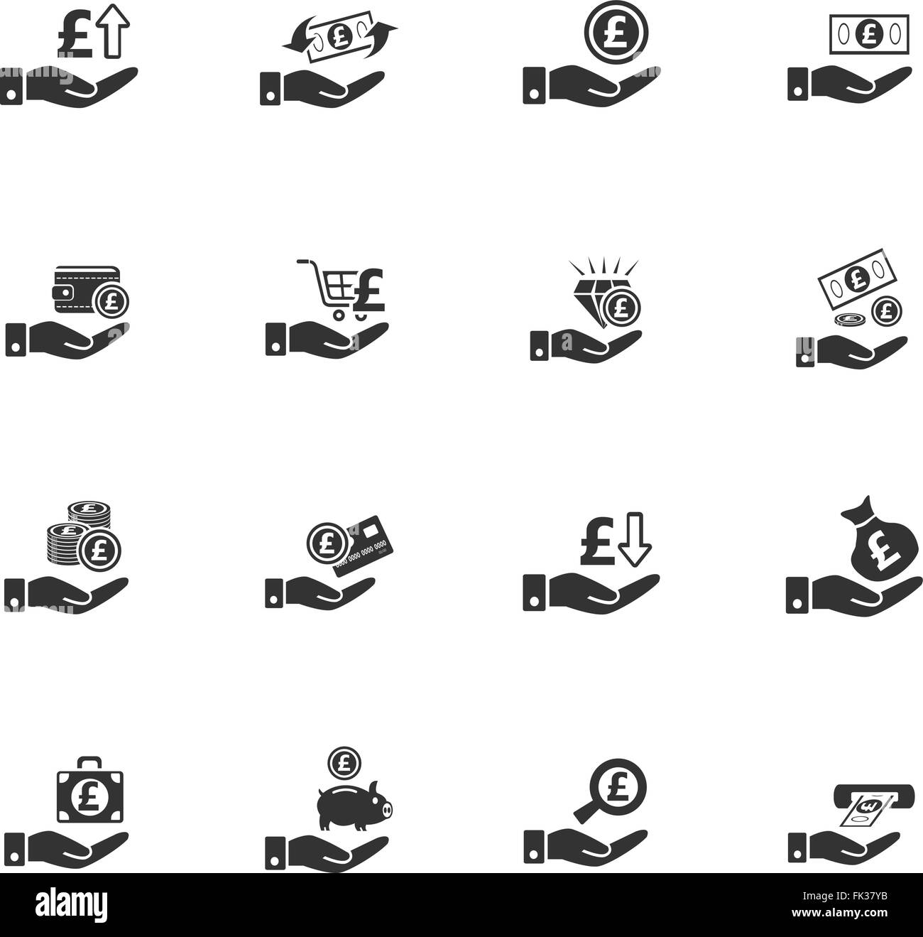 hand and money icon set Stock Vector Image & Art - Alamy