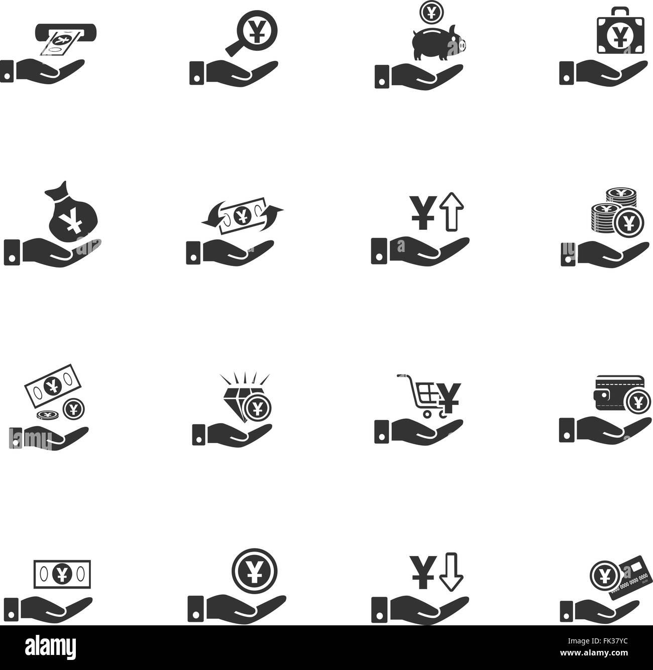 hand and money icon set Stock Vector Image & Art - Alamy
