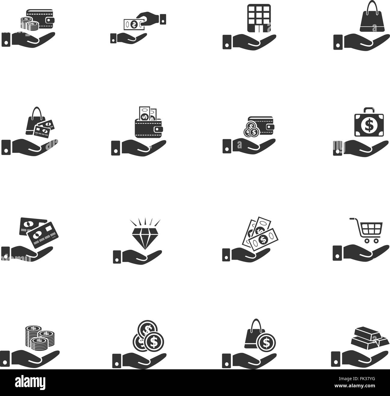 hand and money icon set Stock Vector Image & Art - Alamy