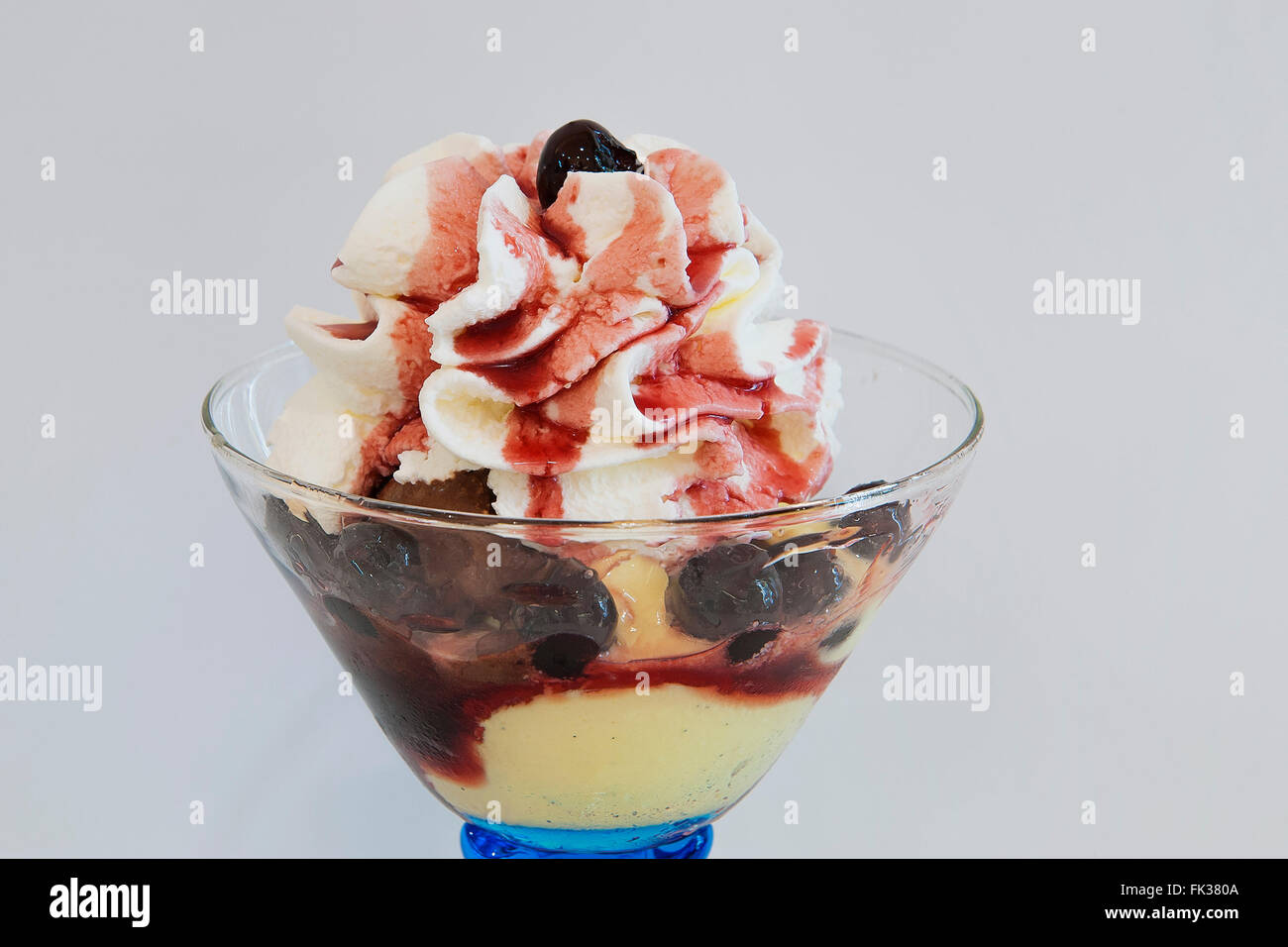 A tasty and appetizing Italian ice cream flavored cream, black cherry ...