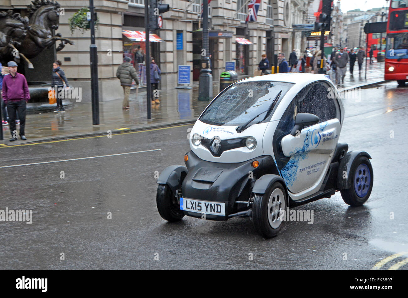 London,UK,2 March 2016,Renault electric car Twizy at work for Water ...