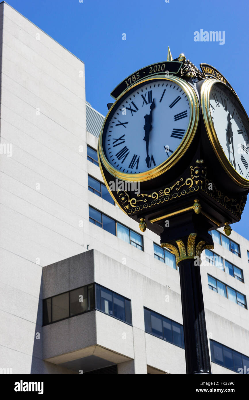 The clock of Saint John in New Brunswick in Canada Stock Photo - Alamy